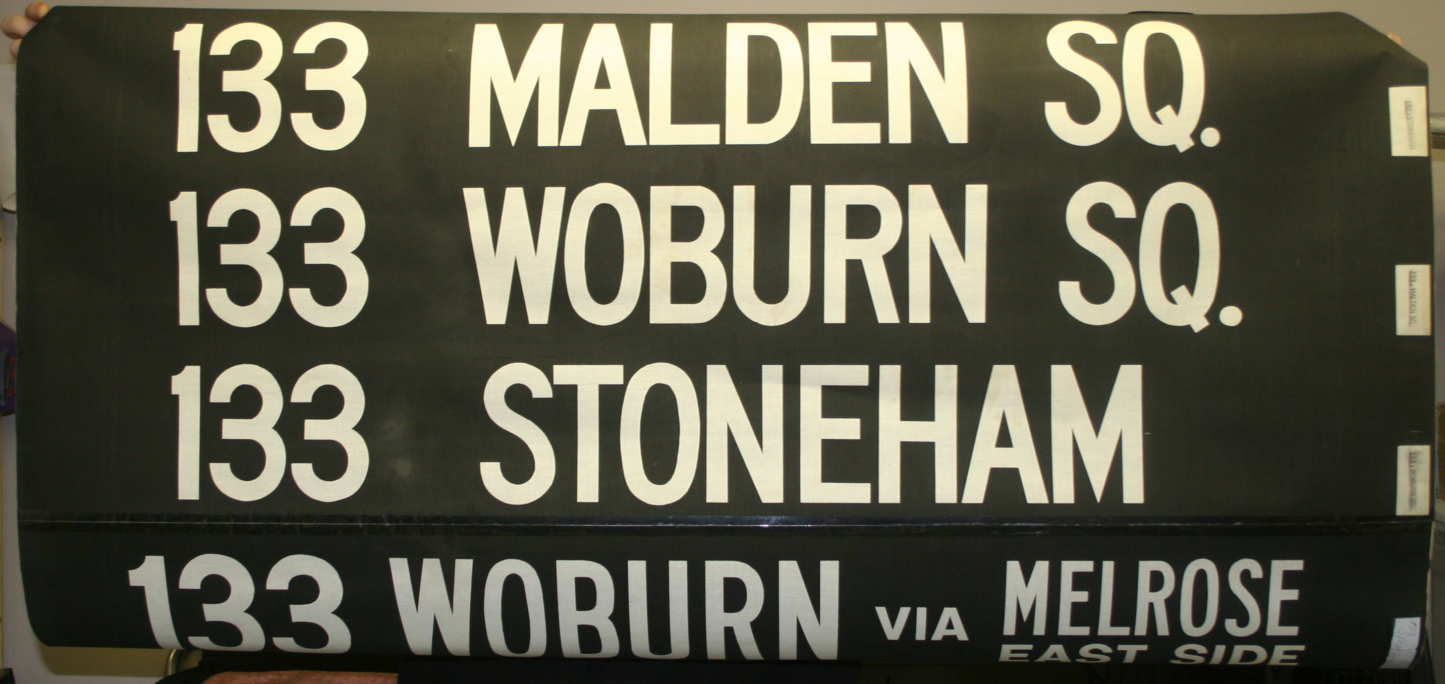 Boston MTA Rollsign Curtain Mid-20th Century: Route 133 – MBTAgifts