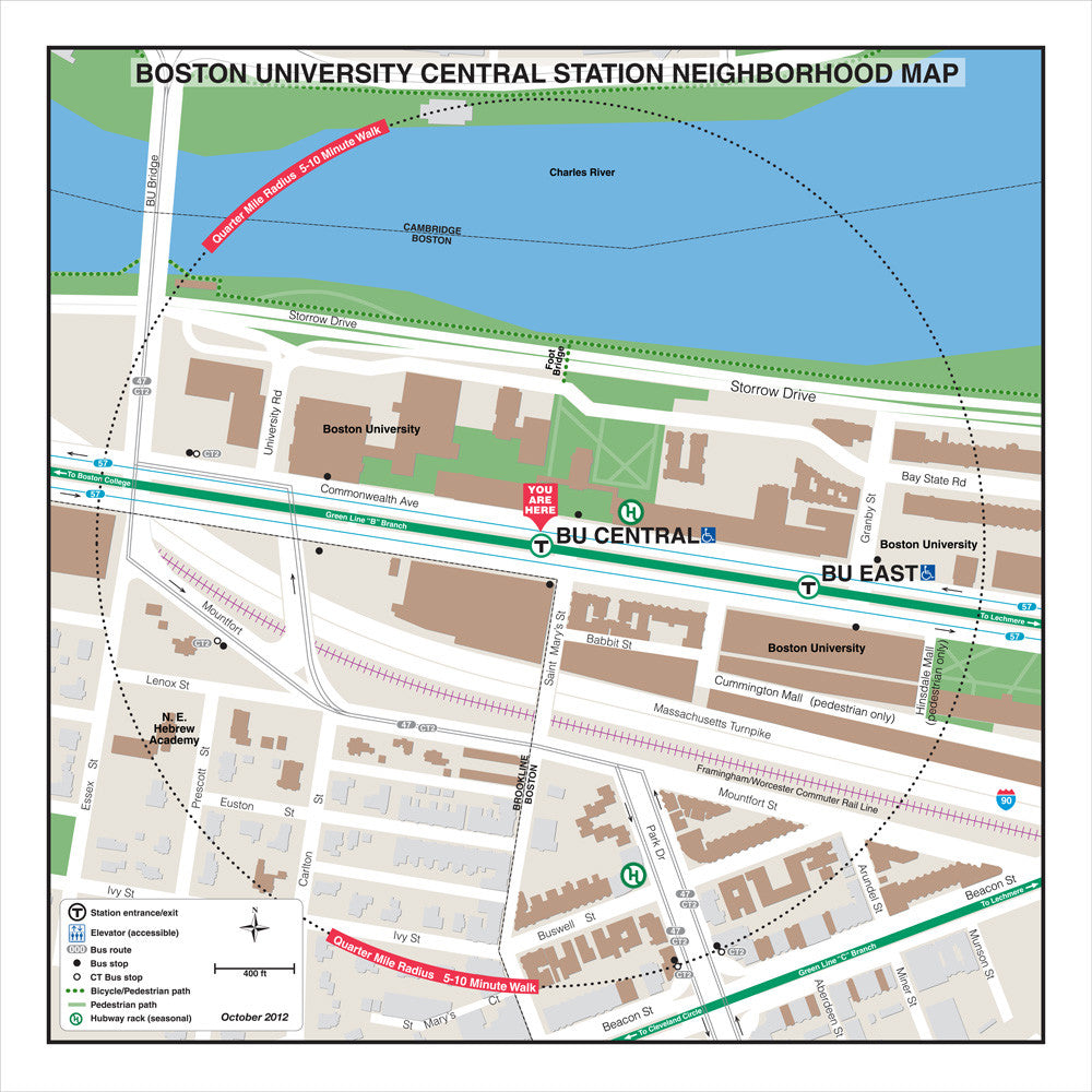 MBTA Boston University Central Neighborhood Map (Oct. 2012) – MBTAgifts