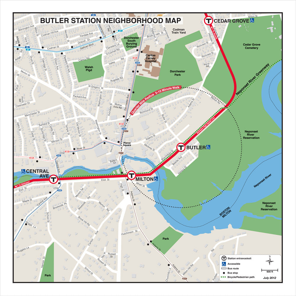 MBTA Butler Station Neighborhood Map (Jul. 2012) – MBTAgifts