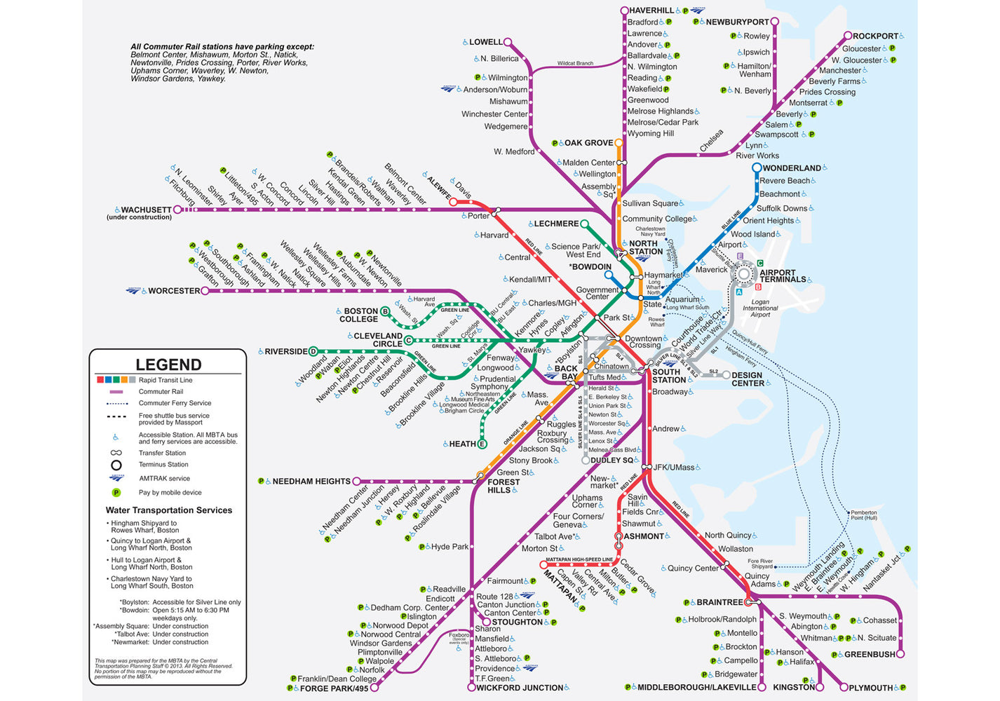 2012 MBTA Commuter Rail Map w/Rapid Transit – MBTAgifts