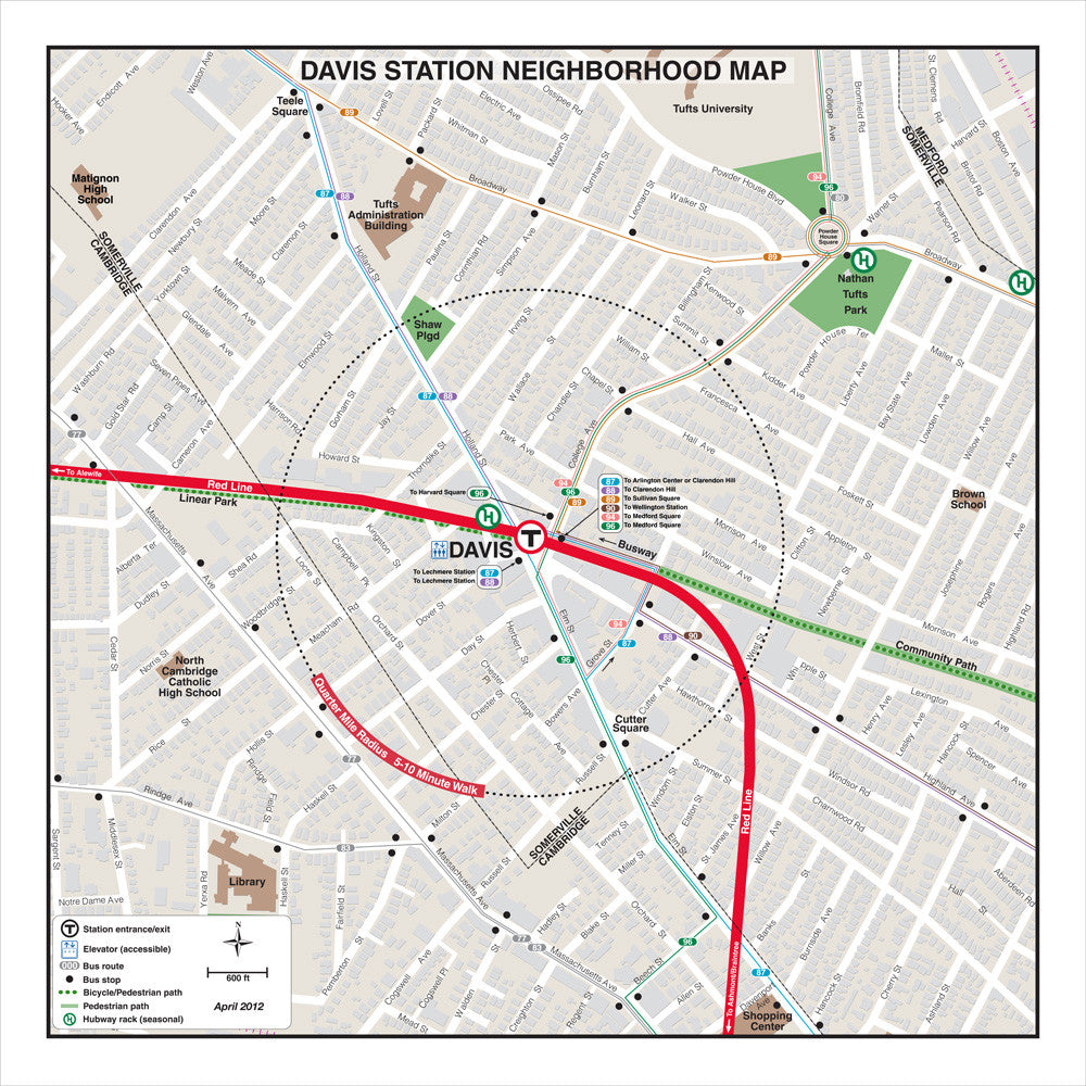MBTA Davis Station Neighborhood Map (Apr. 2012) – MBTAgifts