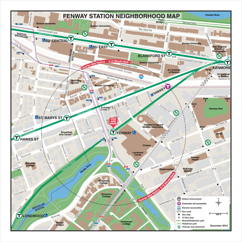 MBTA Fenway Station Neighborhood Map (Dec. 2013) – MBTAgifts