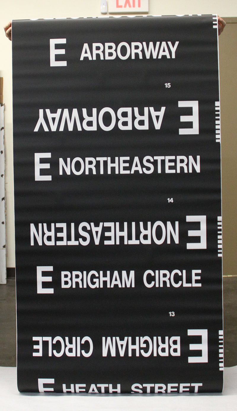 Complete MBTA Green Line Type 7 LRV Side Destination Roll Sign Curtain ...