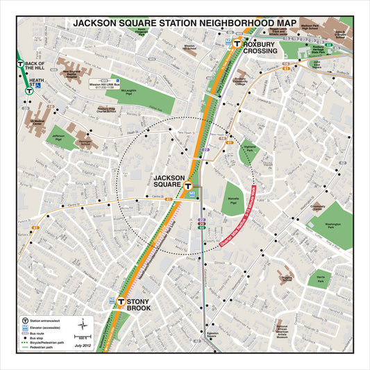 Prints: MBTA Station Neighborhood Maps – tagged "Jackson Square ...