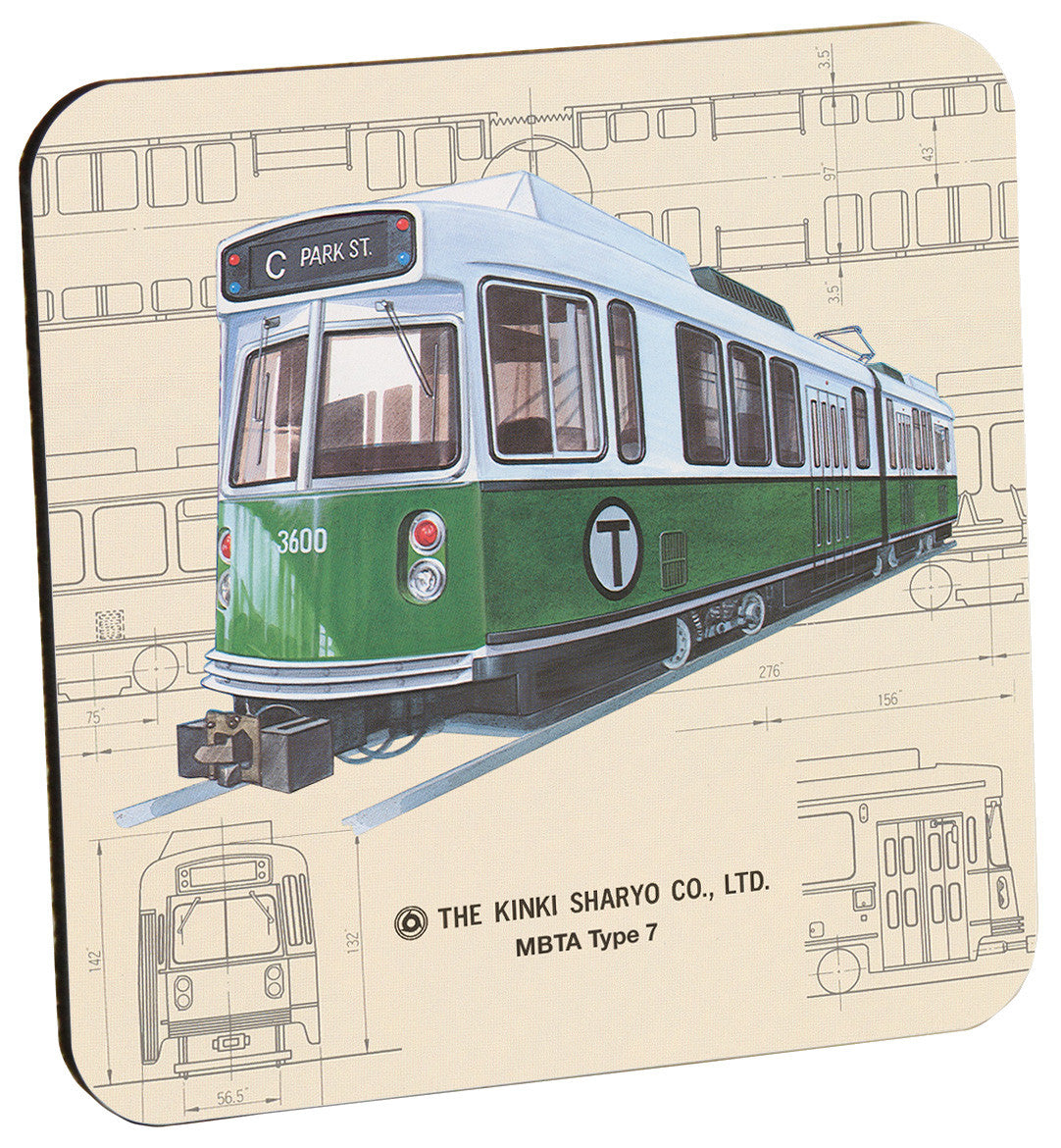 MBTA Type 7 Green Line Trolley Coaster – MBTAgifts