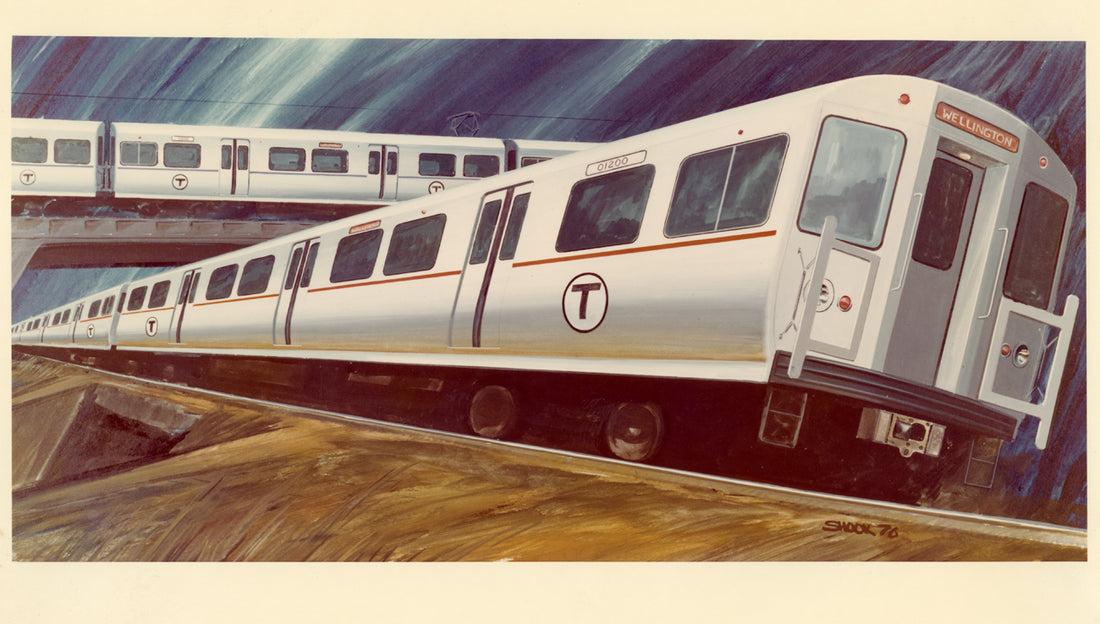 Prototype MBTA Orange and Blue Line Cars Drawing – MBTAgifts