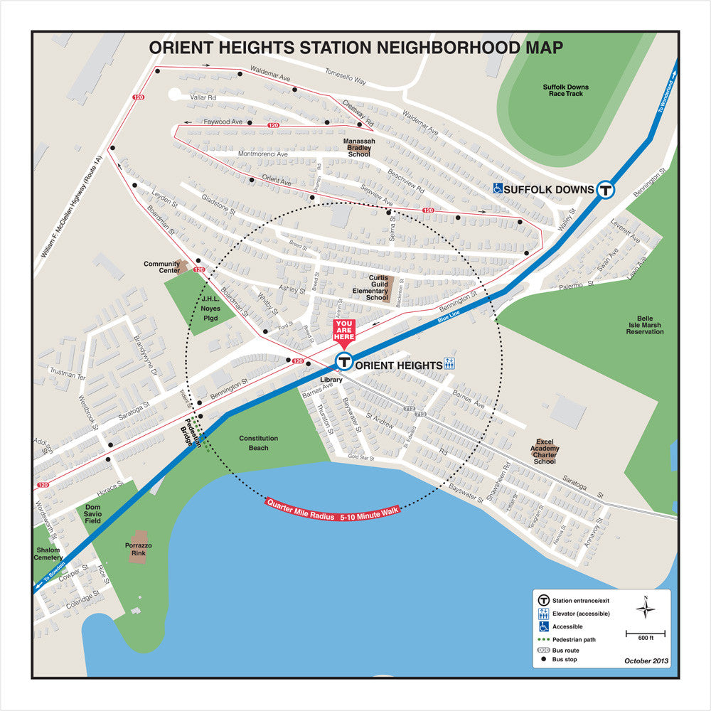 MBTA Orient Heights Station Neighborhood Map (Oct. 2013) – MBTAgifts