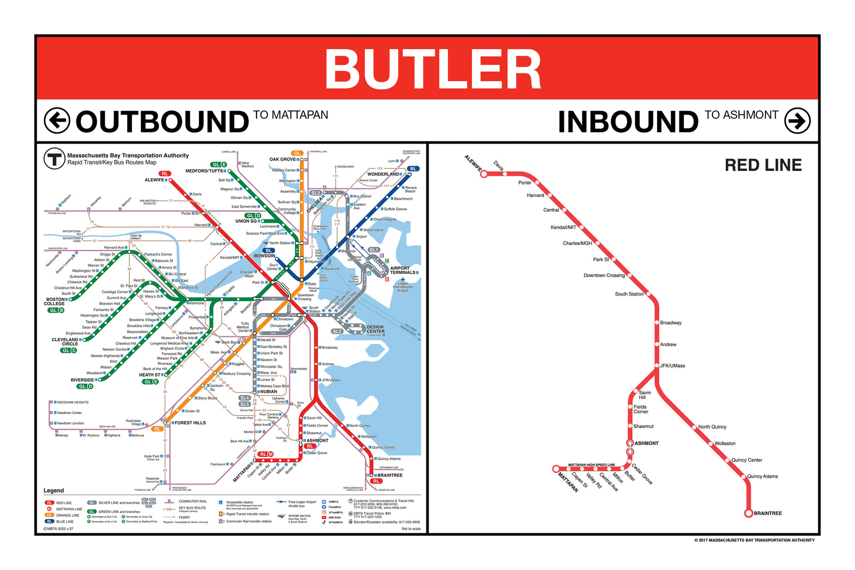 MBTA Red Line Station Panel Prints (18"x24") – MBTAgifts