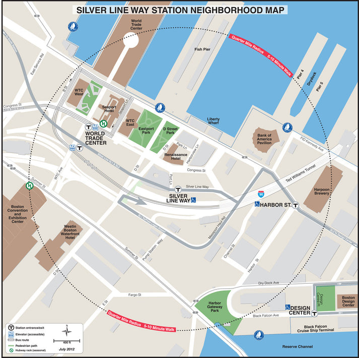 MBTA Silver Line Way Station Neighborhood Map (Jul. 2012) – MBTAgifts