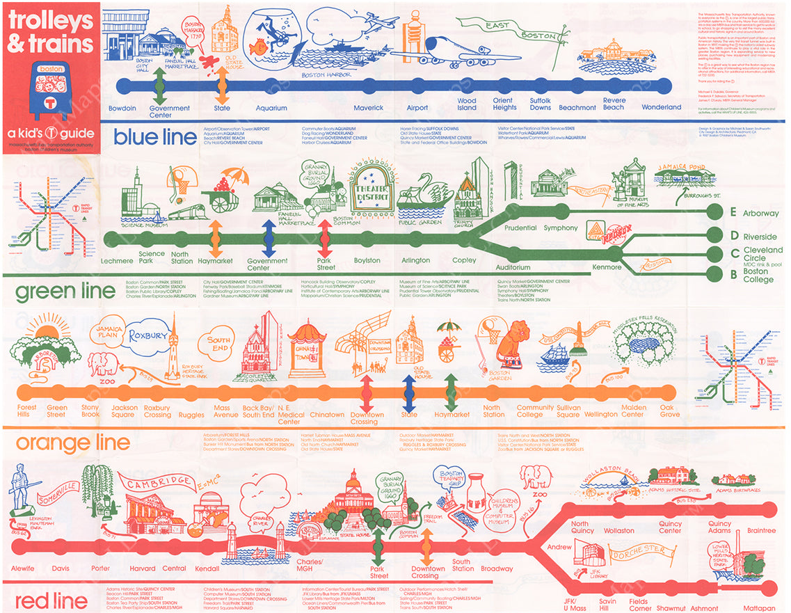 MBTA Kid's Guide Map 1987 – MBTAgifts